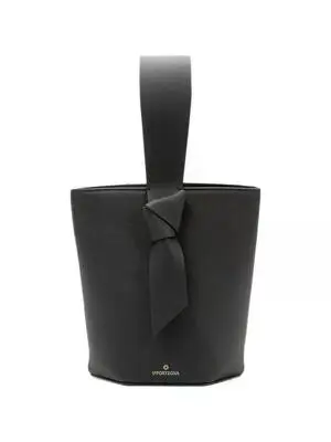 LA PORTEGNA Julieta Knotted Leather Bucket Mini Bag