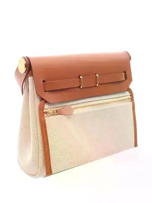 Hermès 2025 Military Toile And Vache Hunter Herbag Zip 20 Crossbody Bag - Neutrals