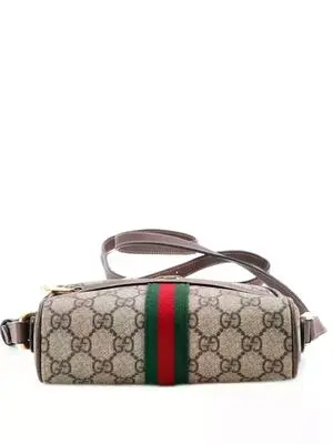 Gucci Ophidia Shoulder Bag Gg Coated Canvas Mini Crossbody Bag - Brown
