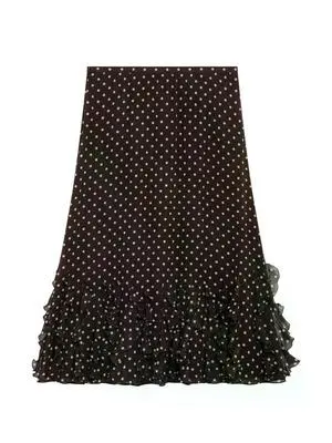 Valentino Garavani Polka-dot Ruffled Skirt