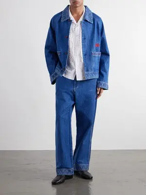 BODE Camp-collar Embroidered Cotton-poplin Shirt - White