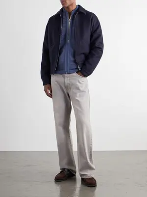 S.N.S. HERNING Fisherman Wool Zip-up Sweater