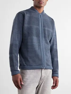 S.N.S. HERNING Fisherman Wool Zip-up Sweater