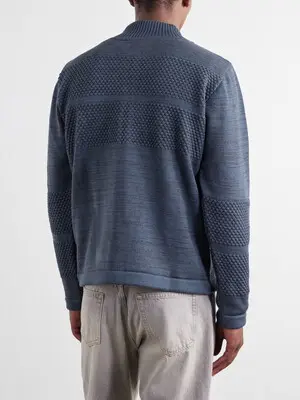 S.N.S. HERNING Fisherman Wool Zip-up Sweater