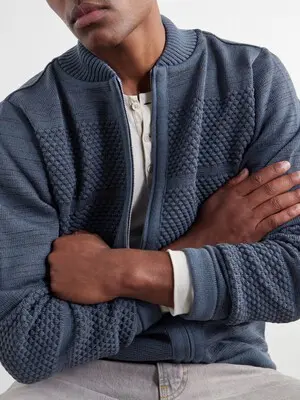S.N.S. HERNING Fisherman Wool Zip-up Sweater