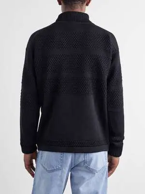 S.N.S. HERNING Textured Virgin Wool Rollneck Sweater