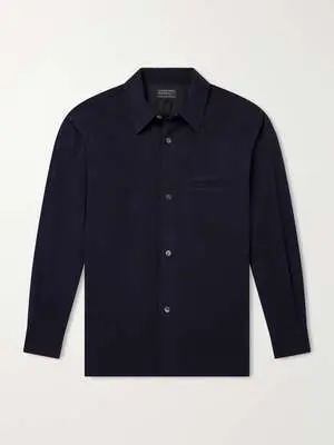 MARGARET HOWELL Brushed Wool-twill Shirt - Navy