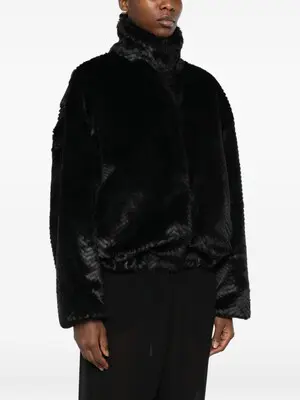 FORTE_FORTE Faux Fur Bomber Jacket
