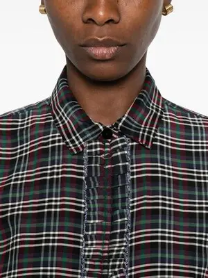 FORTE_FORTE Cotton Blend Tartan Shirt - Blue