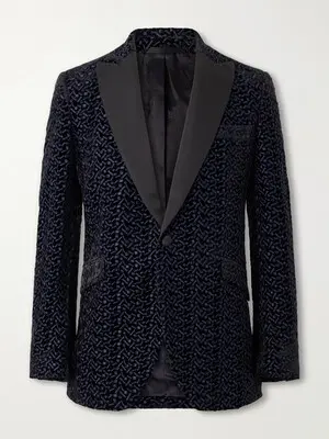 FAVOURBROOK Nene Grosgrain-trimmed Embroidered Velvet Tuxedo Jacket