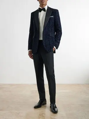 FAVOURBROOK Nene Grosgrain-trimmed Embroidered Velvet Tuxedo Jacket
