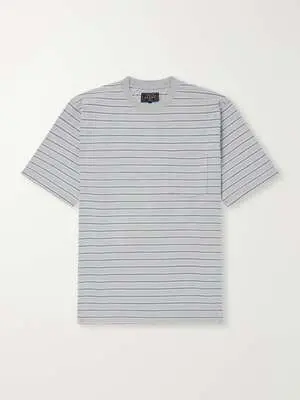 BEAMS Striped Cotton-jersey T-shirt - Gray
