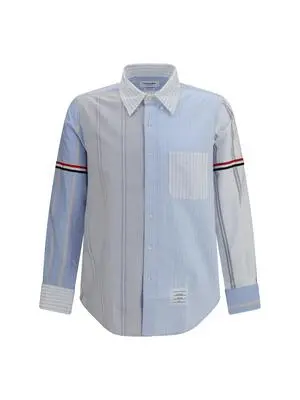 Thom Browne Funmix Striped Oxford Shirt - Blue