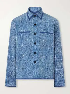 KARDO Wynton Printed Cotton Blouson Jacket - Blue