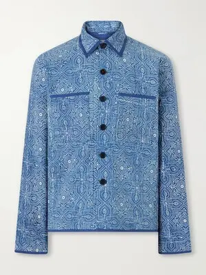 KARDO Wynton Printed Cotton Blouson Jacket - Blue