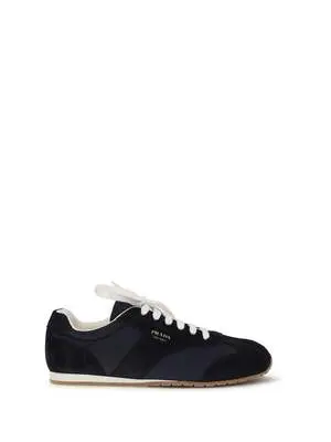 Prada Suede And Fabric Sneakers - Blue