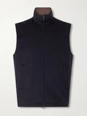 Herno Wool And Cashmere-blend Vest - Blue