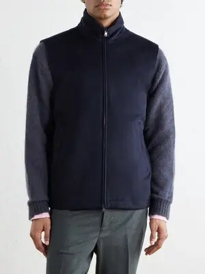 Herno Wool And Cashmere-blend Vest - Blue