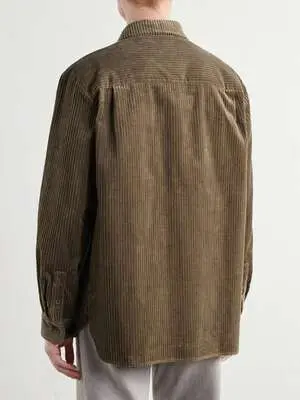 A.p.c. Mateo Logo-embroidered Cotton-corduroy Shirt