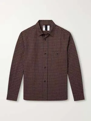 MARGARET HOWELL Mhl. Overall Checked Cotton And Linen-blend Shirt