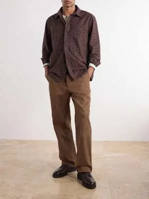 MARGARET HOWELL Mhl. Overall Checked Cotton And Linen-blend Shirt
