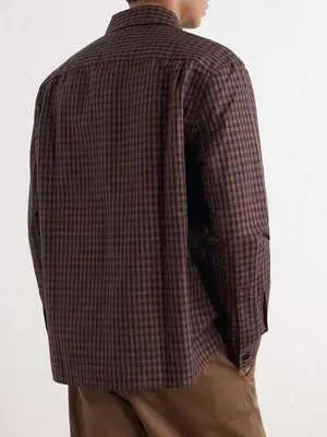 MARGARET HOWELL Mhl. Overall Checked Cotton And Linen-blend Shirt