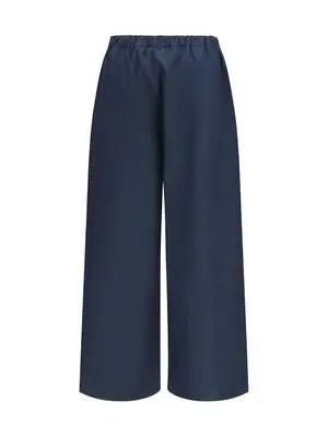 Max Mara S Aureo Cotton Poplin Pants - Blue