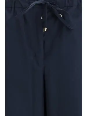 Max Mara S Aureo Cotton Poplin Pants - Blue