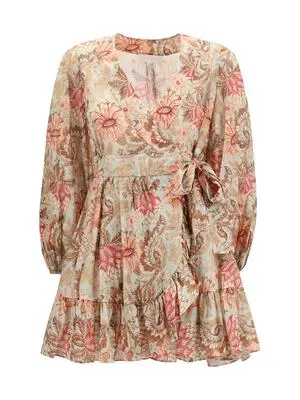 Zimmermann Daylight Wrap Mini Dress - Pink