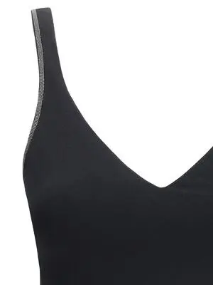 Brunello Cucinelli Top With Embellishments - Black