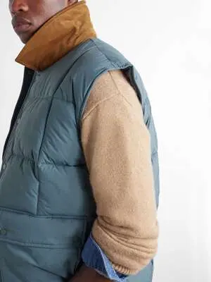 A.p.c. Jimmy Corduroy-trimmed Quilted Shell Vest