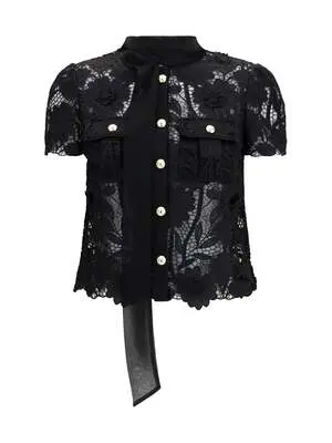 SELF-PORTRAIT Tie-neck Top