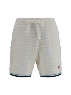 Casablanca Bouclé Tennis Shorts - White