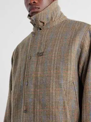 FRIZMWORKS Corduroy-trimmed Checked Wool Jacket