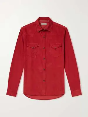Canali Cotton-corduroy Shirt - Red