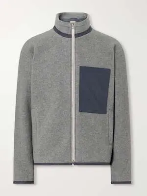 De Bonne Facture Bookstore Cotton-trimmed Virgin Wool Jacket - Green