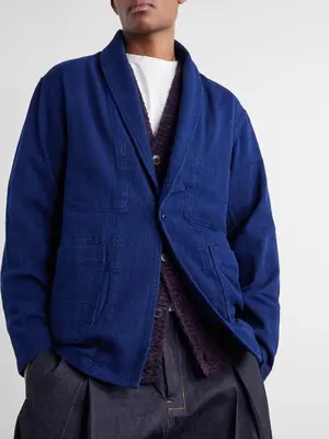 Blue Blue Japan Sashiko-cotton Blazer - Blue