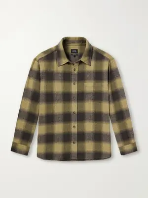 A.p.c. Malaury Checked Wool-blend Flannel Shirt - Green