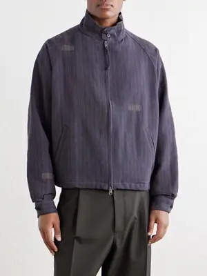 KARDO Stanley Embroidered Pinstriped Cotton Bomber Jacket