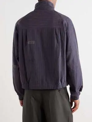 KARDO Stanley Embroidered Pinstriped Cotton Bomber Jacket