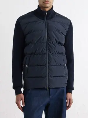Herno Waffle-knit Wool And Quilted Shell Down Jacket