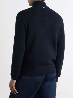 Herno Waffle-knit Wool-trimmed Quilted Shell Down Jacket