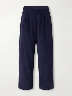KARDO Antonio Straight-leg Cotton-corduroy Suit Trousers - Blue