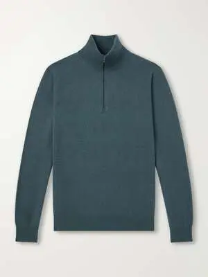 Massimo Alba Liam Cashmere Half-zip Sweater - Green