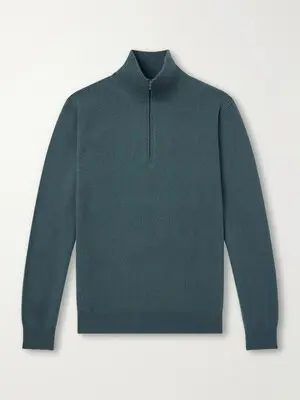 Massimo Alba Liam Cashmere Half-zip Sweater - Green