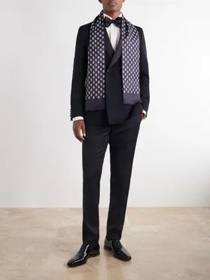 FAVOURBROOK Fringed Silk-jacquard Scarf