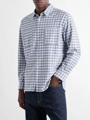 A.p.c. Malcom Checked Organic Cotton Shirt - Blue