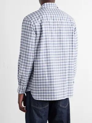 A.p.c. Malcom Checked Organic Cotton Shirt - Blue