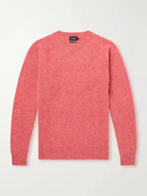 DRAKE'S Brushed Wool Sweater - Pink