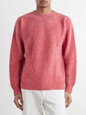 DRAKE'S Brushed Wool Sweater - Pink
